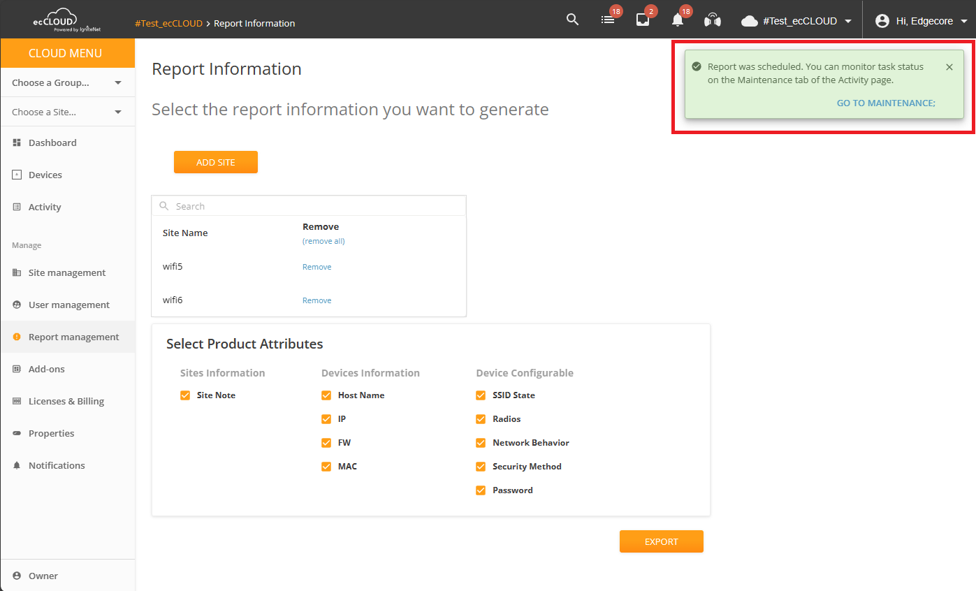 Report Management – Edgecore Help Center
