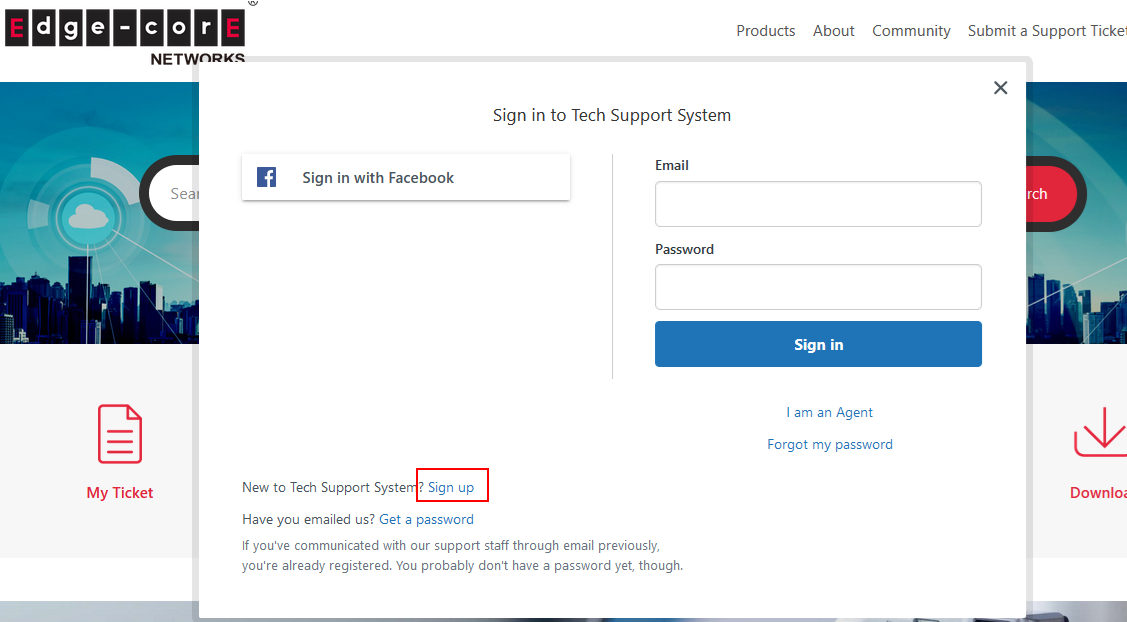 How to "Sign up" ? – Edgecore Help Center